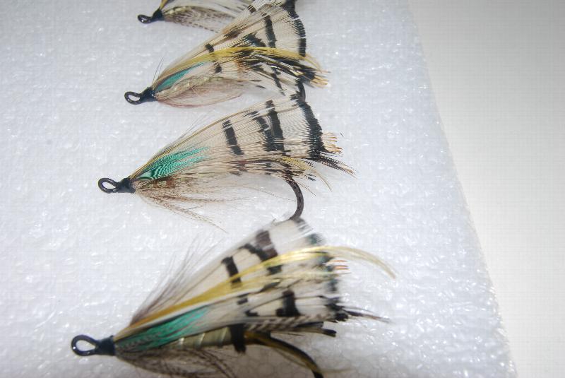 8- LADY AMHERST SALMON FLIES. Full-Dressed DOUBLE-HOOK Dee Irons; Size ...