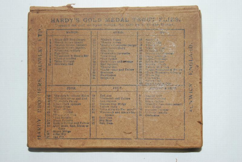 HARDY'S GOLD MEDAL TROUT FLY BOX. [Cardboard] [Circa 1883] With 10- #14 ...