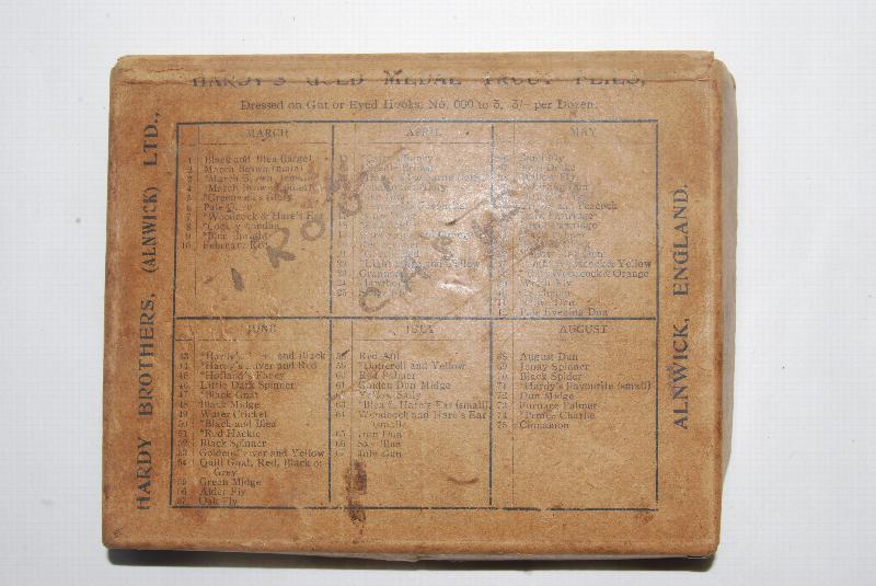 HARDY'S GOLD MEDAL TROUT FLY BOX. [Cardboard] Circa 1883. With 10- Eyed ...